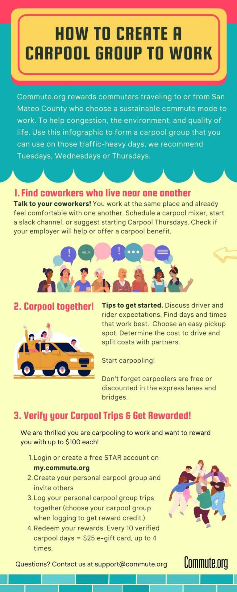 How to Create a Carpool Group with Coworkers and Earn Rewards! - Commute
